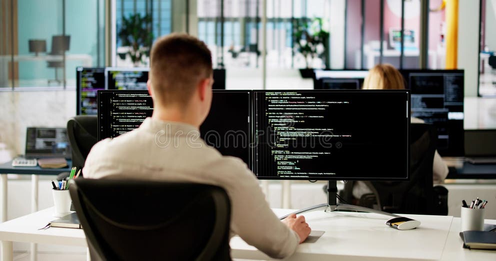 Software Programmer or Coder Man Stock Image - Image of screen, team: 311931463