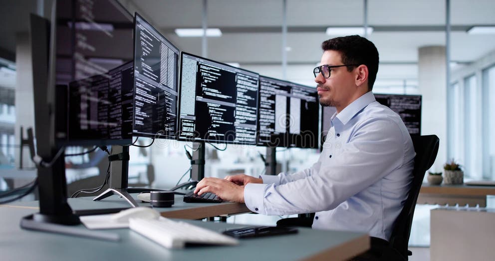 Software Programmer or Coder Man Stock Photo - Image of debug, portrait ...