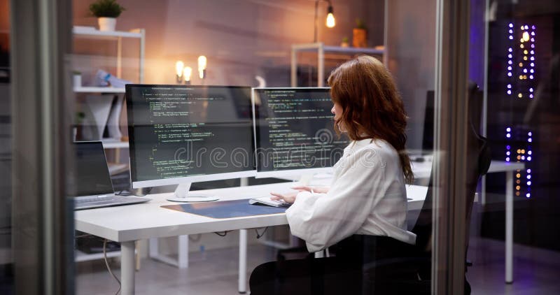 Software Programmer Or Coder Woman Stock Image Image Of Lady Monitor 293349711 1250