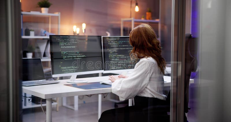 Software Programmer Or Coder Woman Stock Image Image Of Engineer