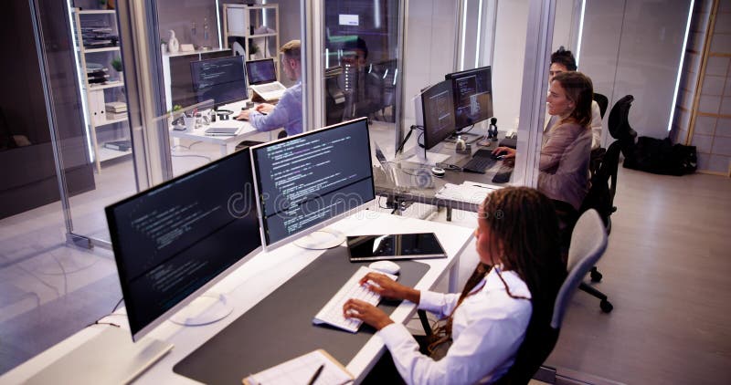 Software Programmer Or Coder Woman Stock Image Image Of Back Programmer 294198923