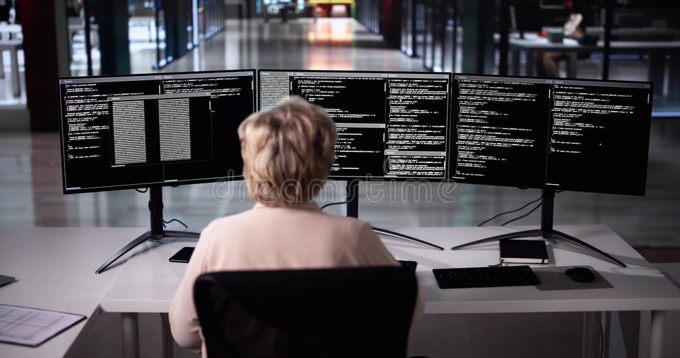 Software Programmer or Coder Woman Stock Photo - Image of desktop, portrait: 357048384