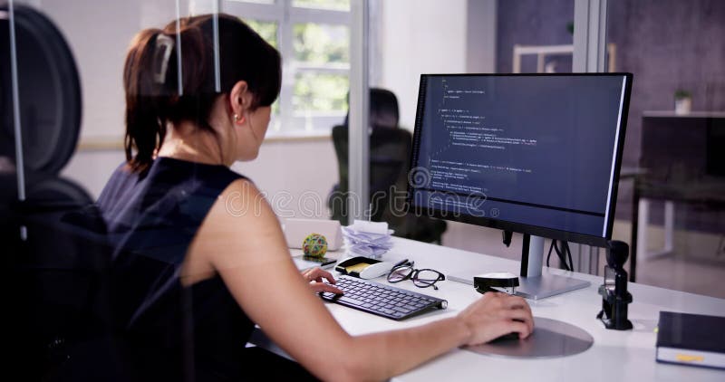 Software Programmer or Coder Woman Stock Photo - Image of women, girl: 290396754