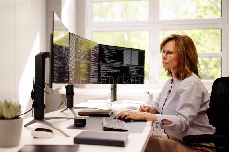 Software Programmer Or Coder Woman Stock Image Image Of Screen Programm 316595967