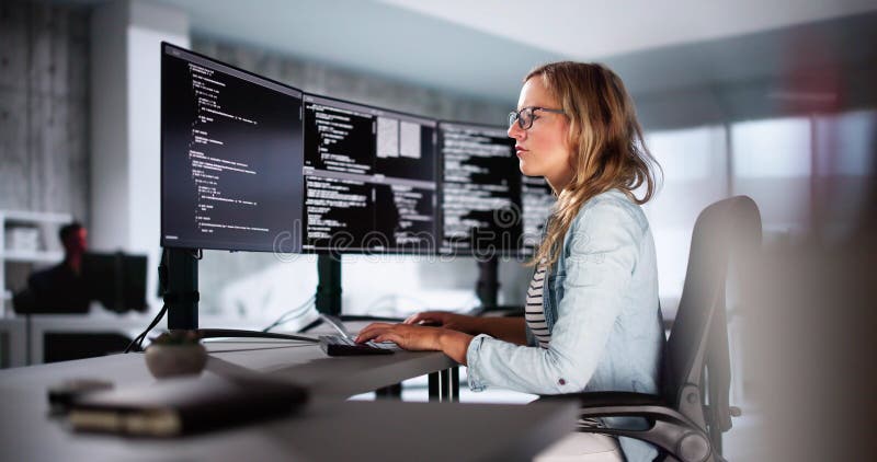Software Programmer Or Coder Woman Stock Image Image Of Female 4263