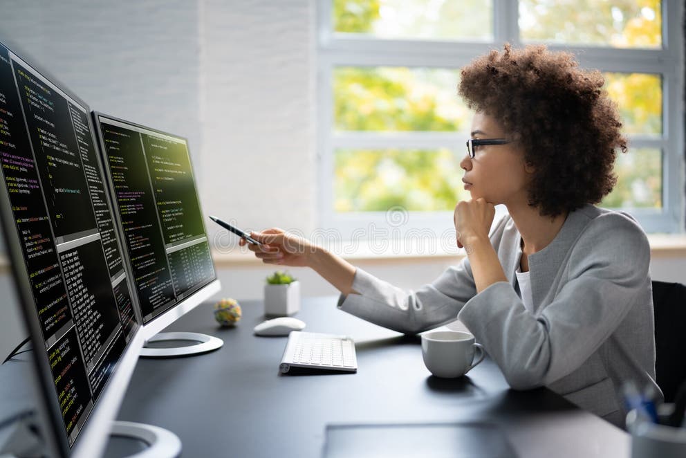 Software Programmer Or Coder Woman Stock Image Image Of Professional Lady 261100855