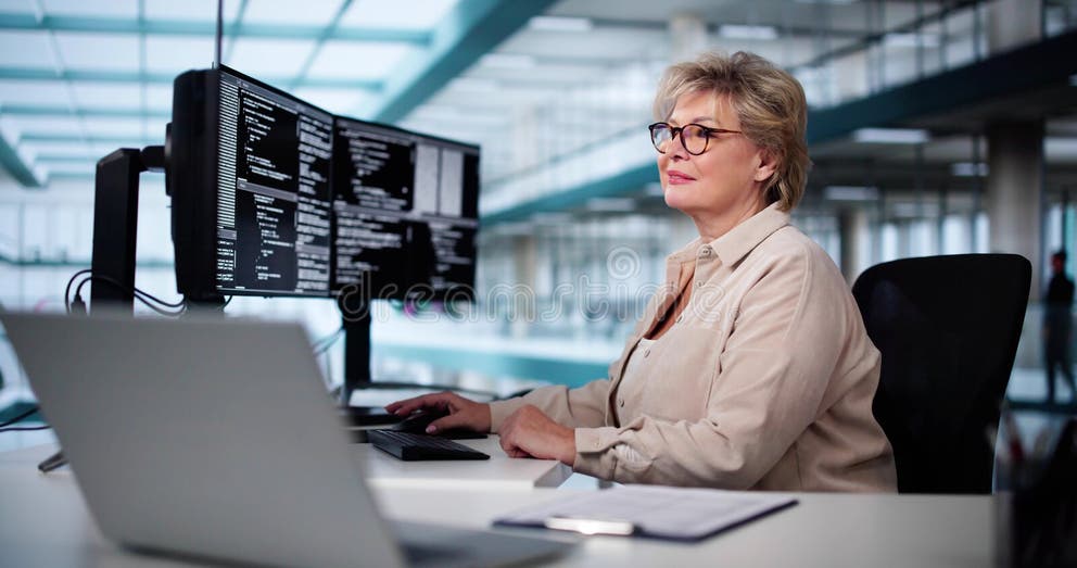 Software Programmer or Coder Woman Stock Image - Image of code, engineer: 354303231