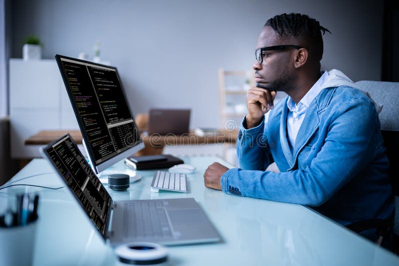 Software Programmer Coder Working on Computer Stock Photo - Image of ... Software Programmer Coder Working on Computer Stock Photo - Image of ...