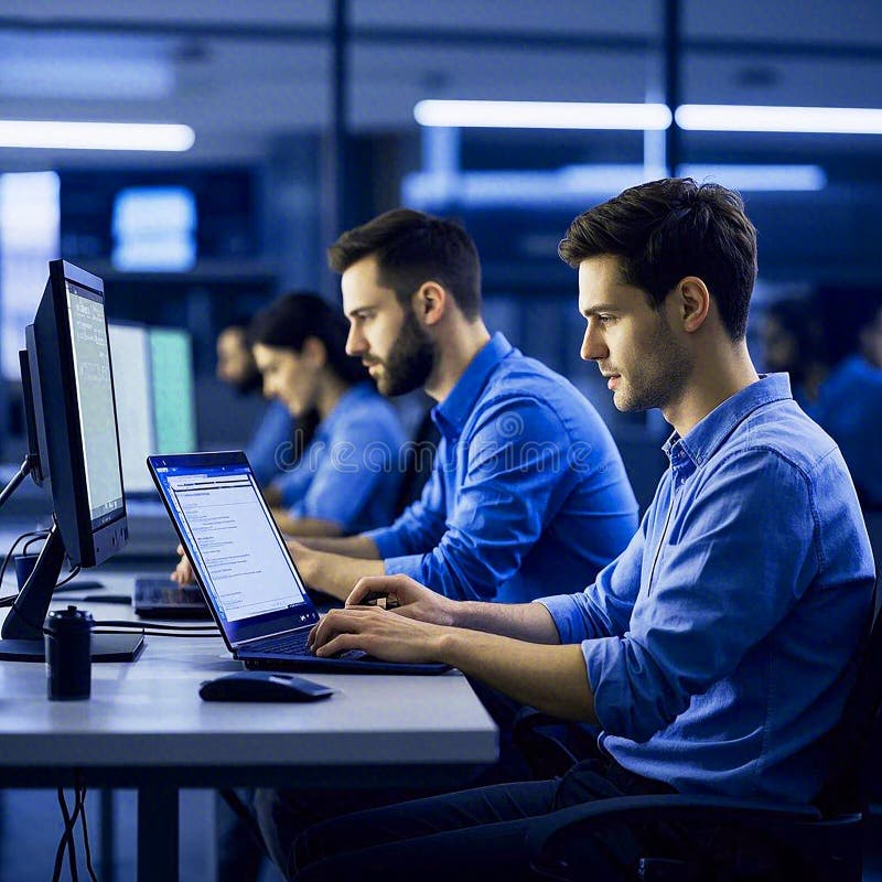 Software Programmers Are Discussing Algorithms On Laptops Analyzing 0402