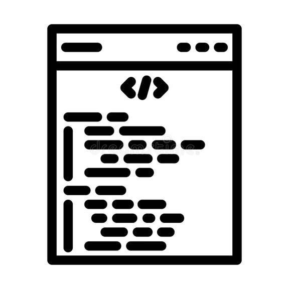 Software Programming Code Line Icon Vector Illustration Stock Vector - Illustration of color ...