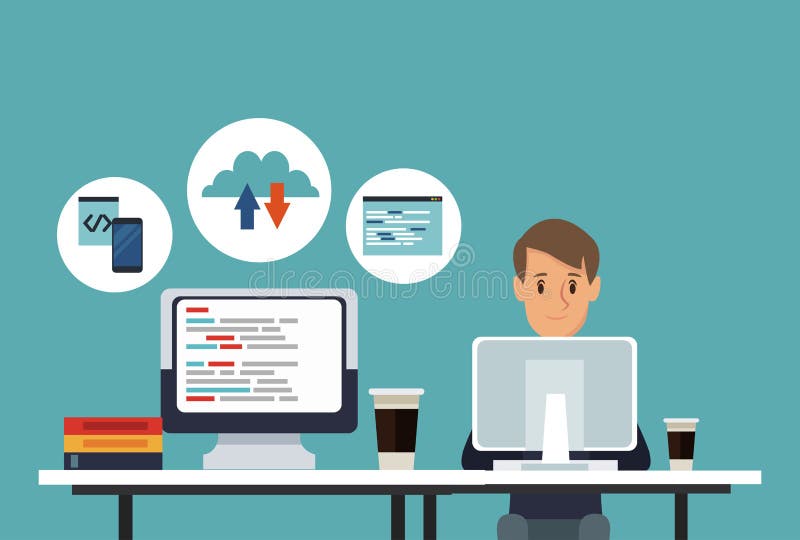 Software and programming stock vector. Illustration of programmer ...