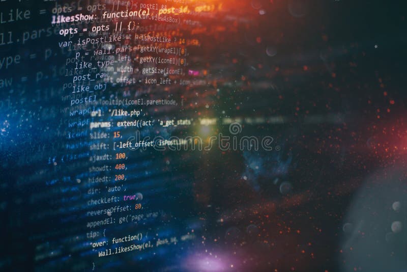 Software Programming Work Time. Code Text Written and Created Entirely ...