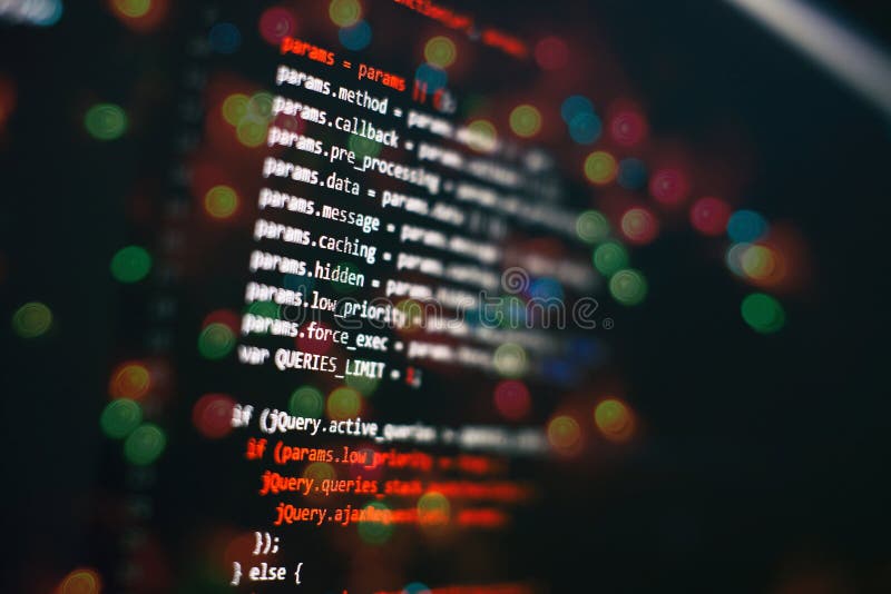 Software Programming Work Time. Code Text Written and Created Entirely ...