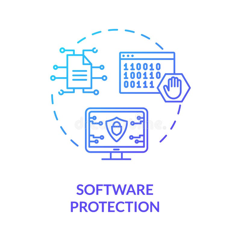 Software Protection Concept Icon Stock Vector - Illustration of icon ...