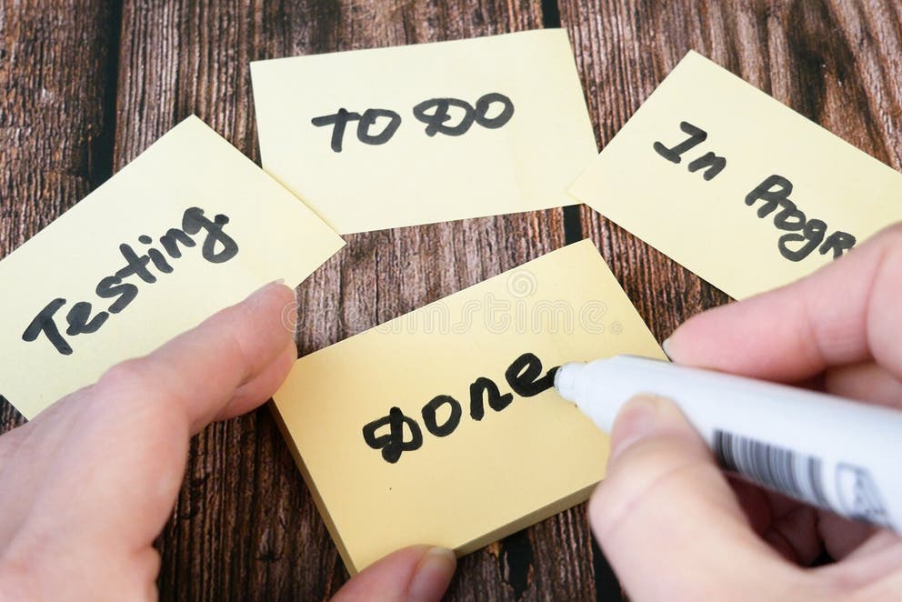 Software Scrum Agile Board with Paper Task, Agile Software Development ...