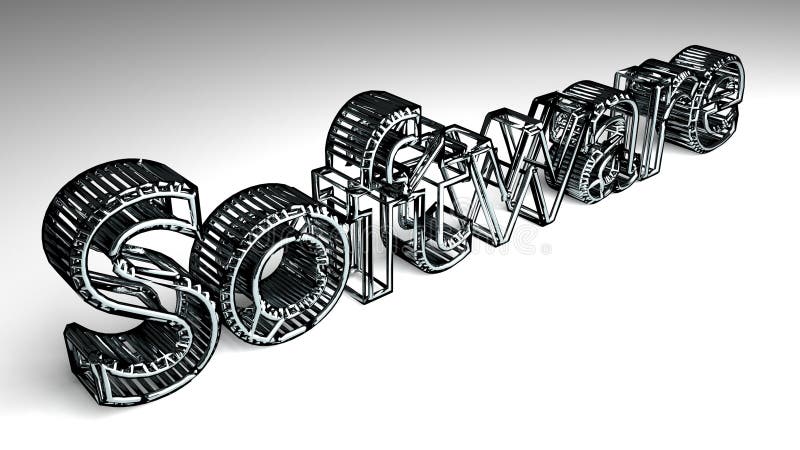 Software Sign in Silver and Glossy Letters Stock Illustration ...