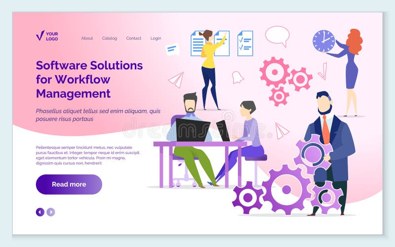 Software Solutions for Workflow Management Concept. Business Site ...