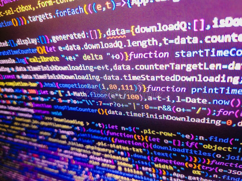 Software Source Code. Computer Code Language on a Computer Screen. Innovative Startup Project ...