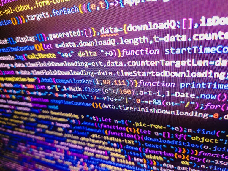 Software Source Code. Computer Code Language on a Computer Screen. Innovative Startup Project ...