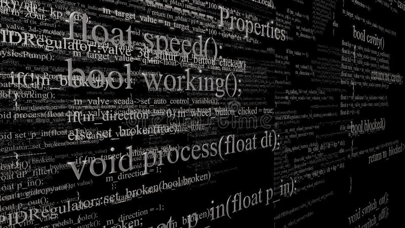 Software Source Code Layers Of Program Code On Black Background Stock Image Image Of Numbers