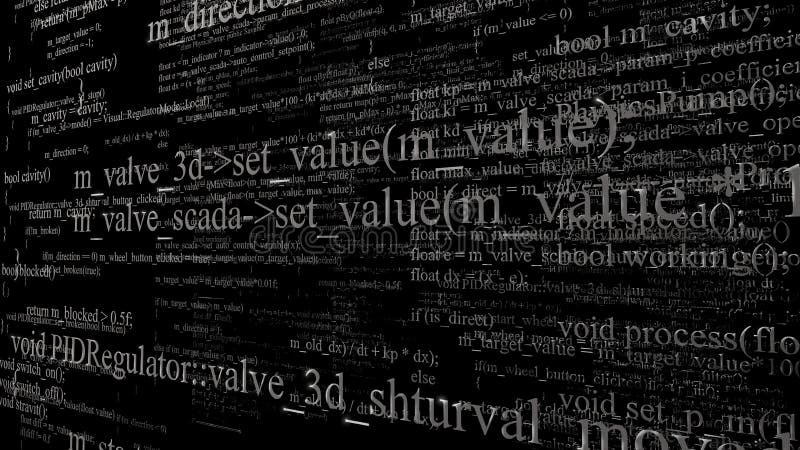 Software Source Code Layers Of Program Code On Black Background Stock Image Image Of