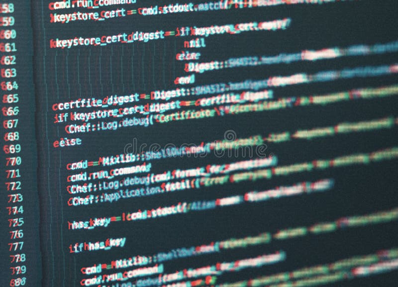 Software Source Code Over Digital Glitch Effect Stock Photo - Image of ...