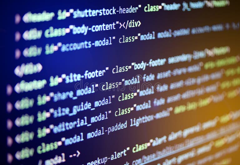 Software Source Code. Programming Code on Computer Screen Stock Image ...