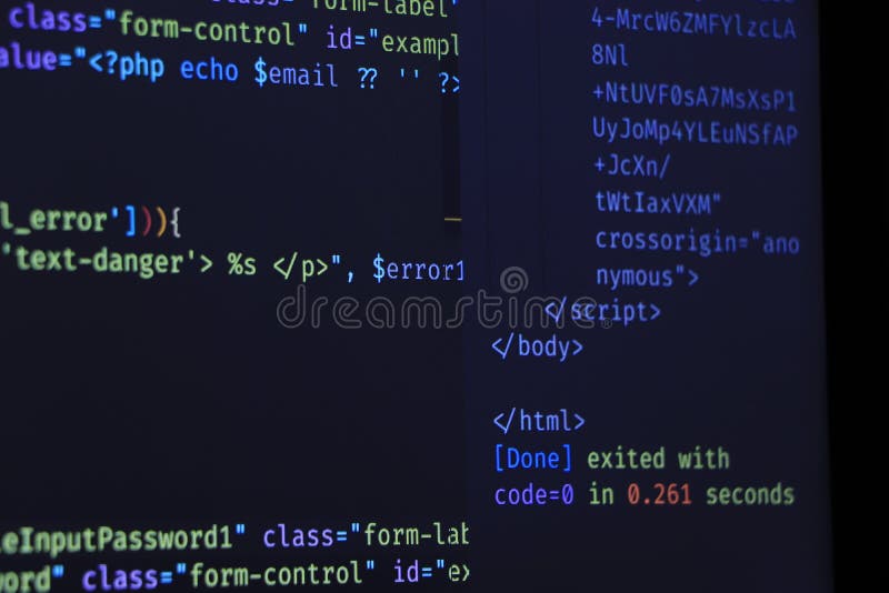 Software Source Code Programming Code Programming Code On Computer Screen Developer Working