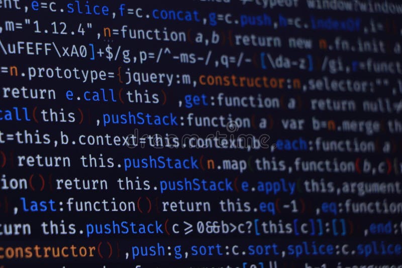 Software Source Code Programming Code Programming Code On Computer Screen Developer Working