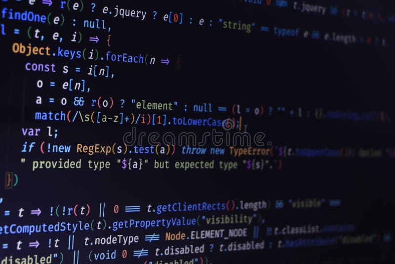 Software Source Code Programming Code Programming Code On Computer Screen Developer Working