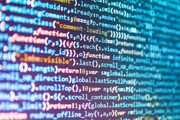 Software source code. stock image. Image of protection - 124596629
