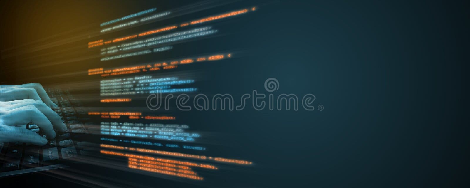 Software Source Code. Layers of Program Code on Black Background Stock ...