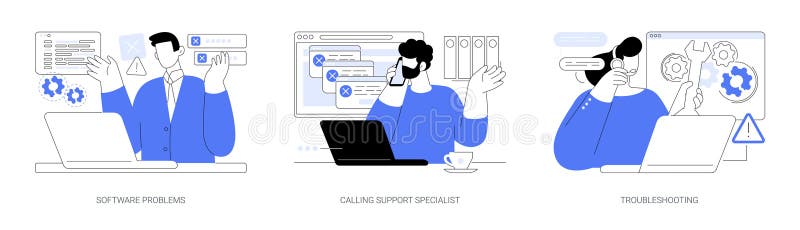 Software Support Line Isolated Cartoon Vector Illustrations Se Stock ...