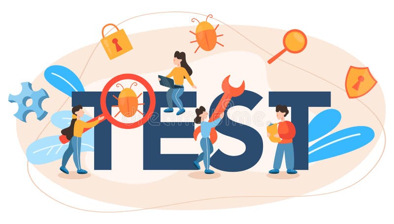 Software Test Typographic Header. Application or Website Code Test ...