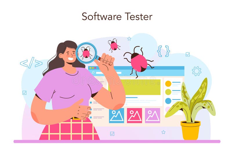 Code Testing Functional Test for Pc Cartoon Banner Stock Vector ...