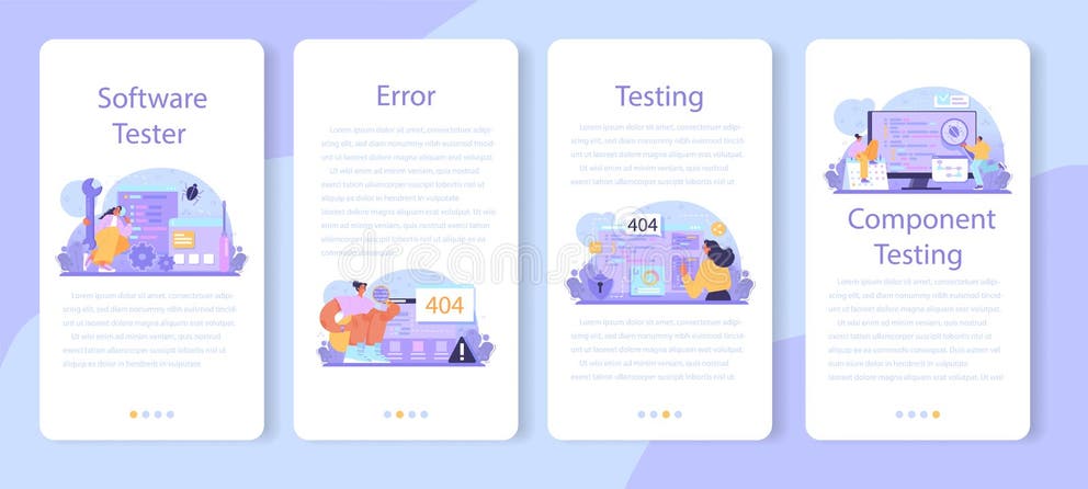 Software Tester Mobile Application Banner Set. Application or Website ...