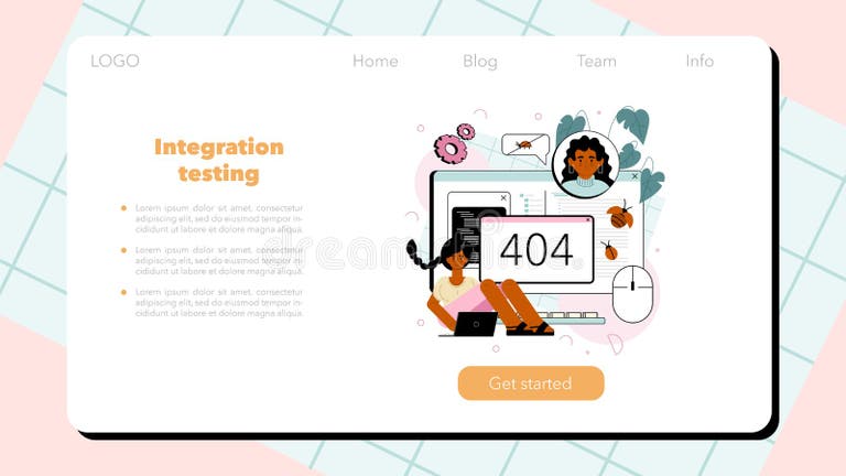Software Tester Web Banner or Landing Page. Application or Website ...