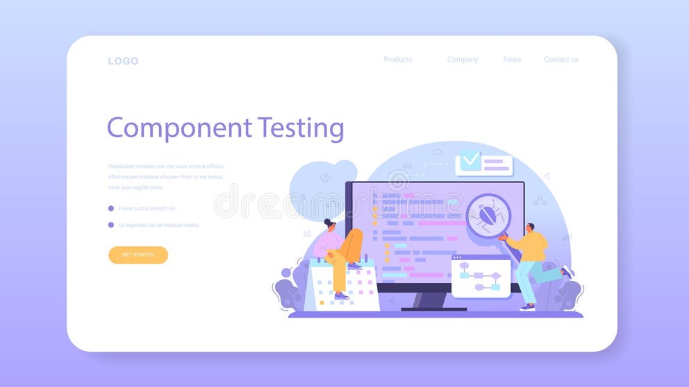 Software Tester Web Banner or Landing Page. Application or Website ...