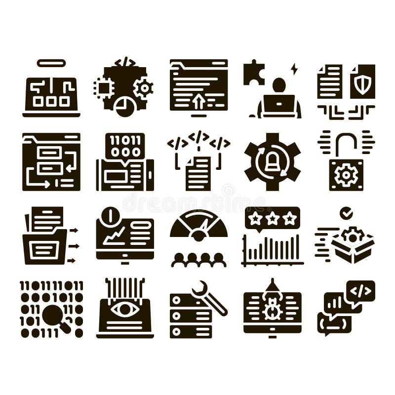 Software Testing and Analysis Icons Set Vector Stock Vector ...