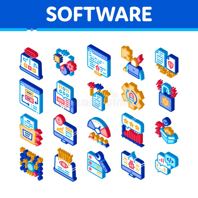 Software Testing And Analysis Icons Set Vector Stock Vector 7845