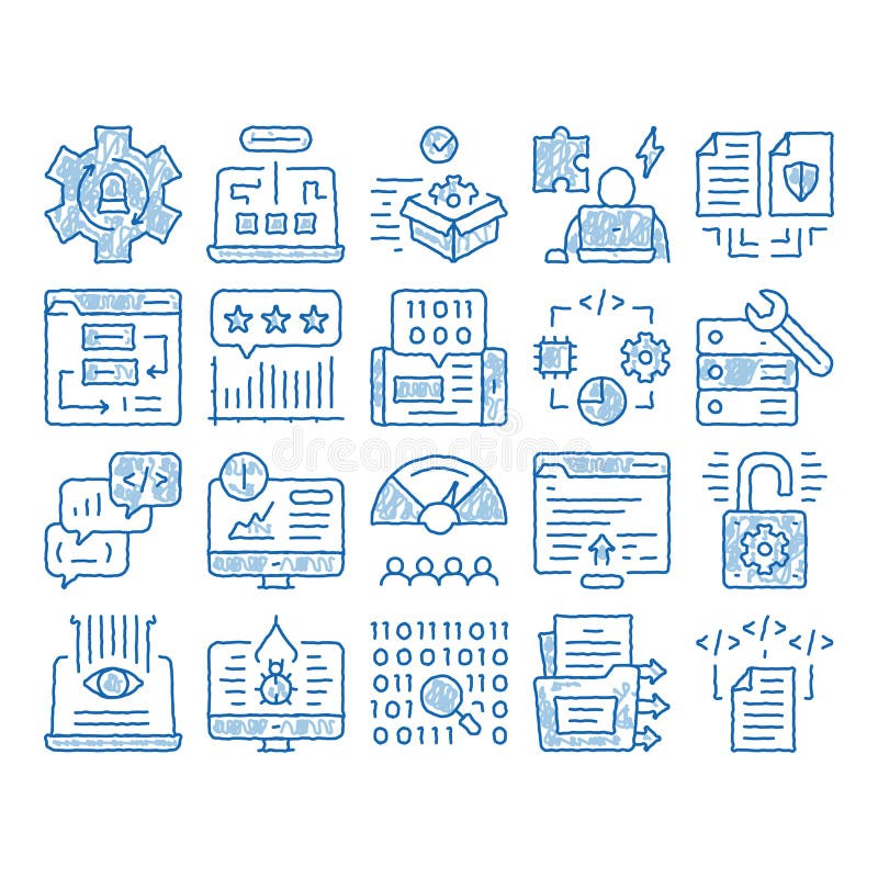 Software Testing and Analysis Icons Set Vector Stock Vector ...