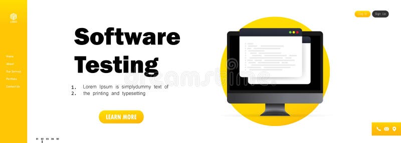 Web Development on Computer Illustration. Flat Design Concepts for Analysis, Coding, Programming ...