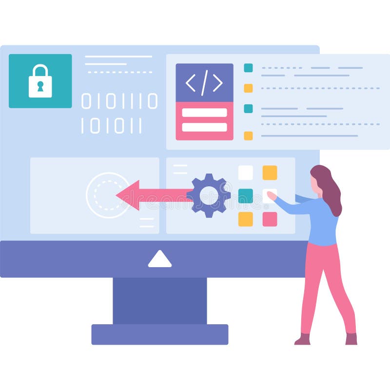 Software Testing Icon Vector Programmer at Work Stock Vector ...