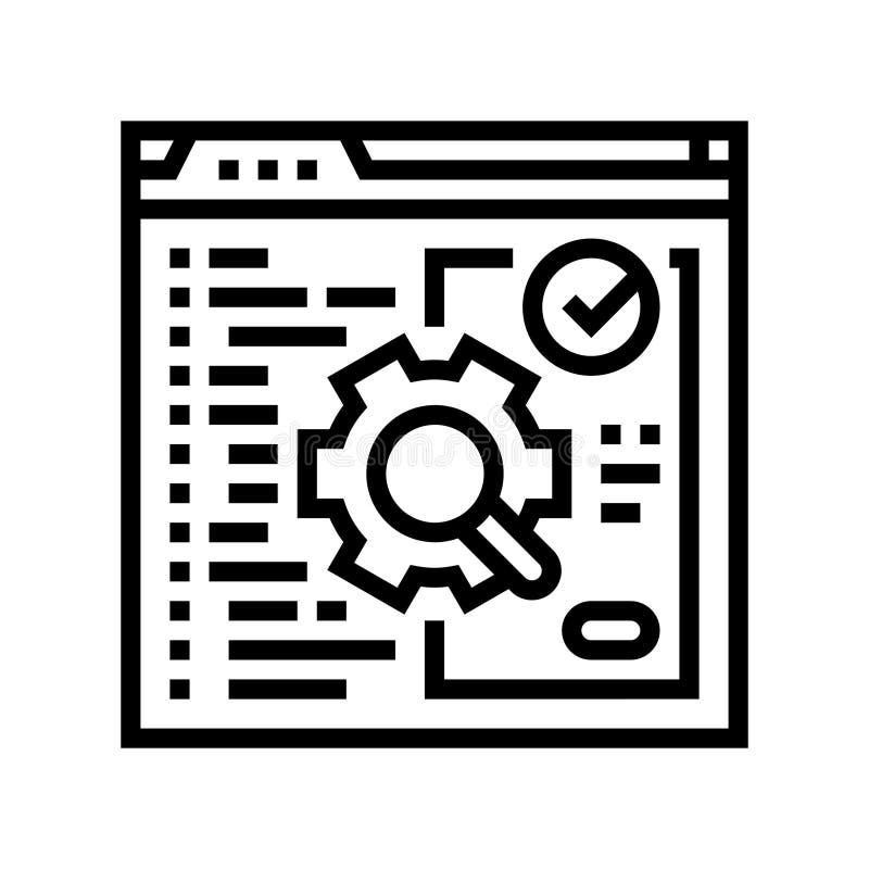 Software Testing Line Icon Vector Illustration Stock Illustration ...