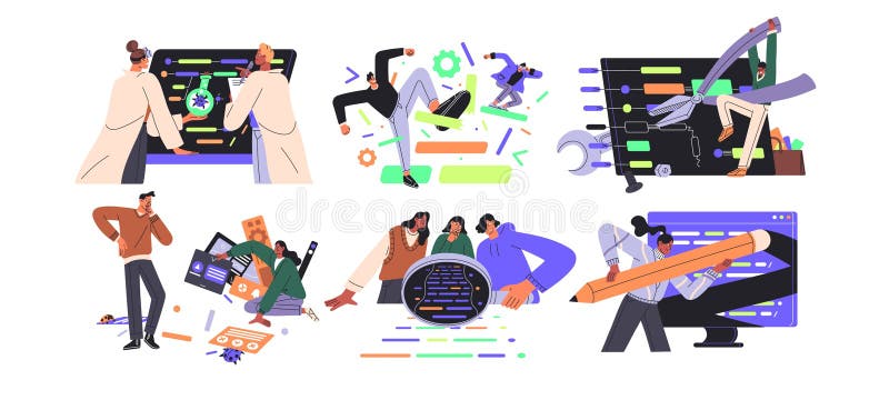 Software Testing, QA Engineering, Technology Concept Set. Developer ... Software Testing, QA Engineering, Technology Concept Set. Developer ...