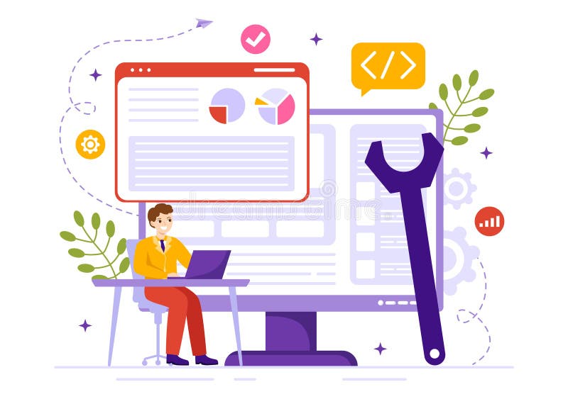 Software Testing Vector Illustration With Application Engineering Debugging Development Process