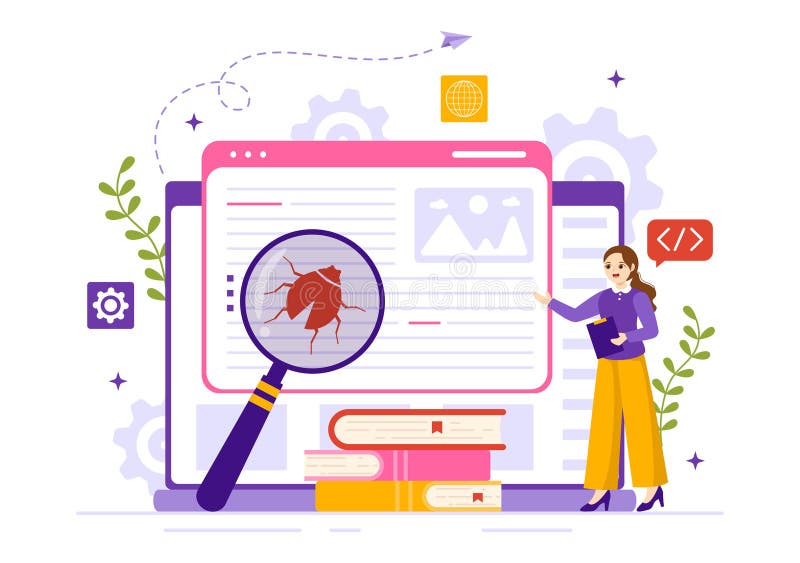 Software Testing Vector Illustration With Application Engineering Debugging Development Process