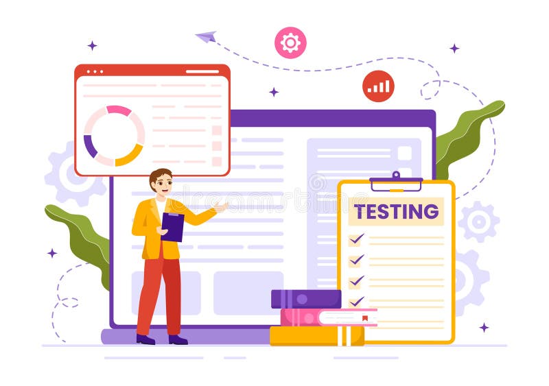 Software Testing Vector Illustration With Application Engineering