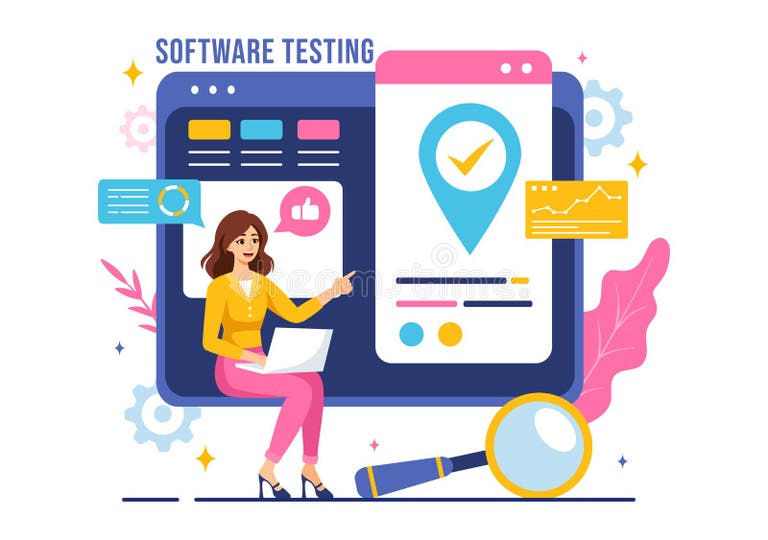 Software Testing Vector Illustration Featuring Application Engineering ...