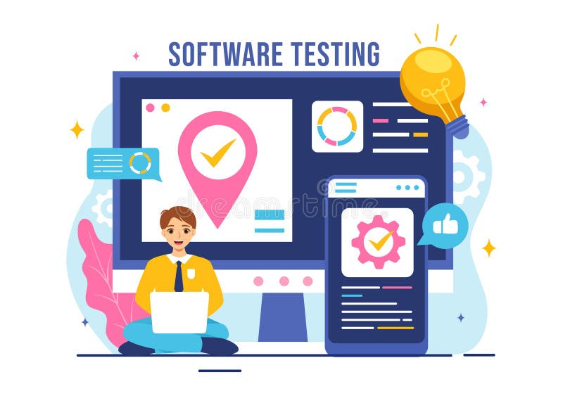 Software Testing Vector Illustration Featuring Application Engineering
